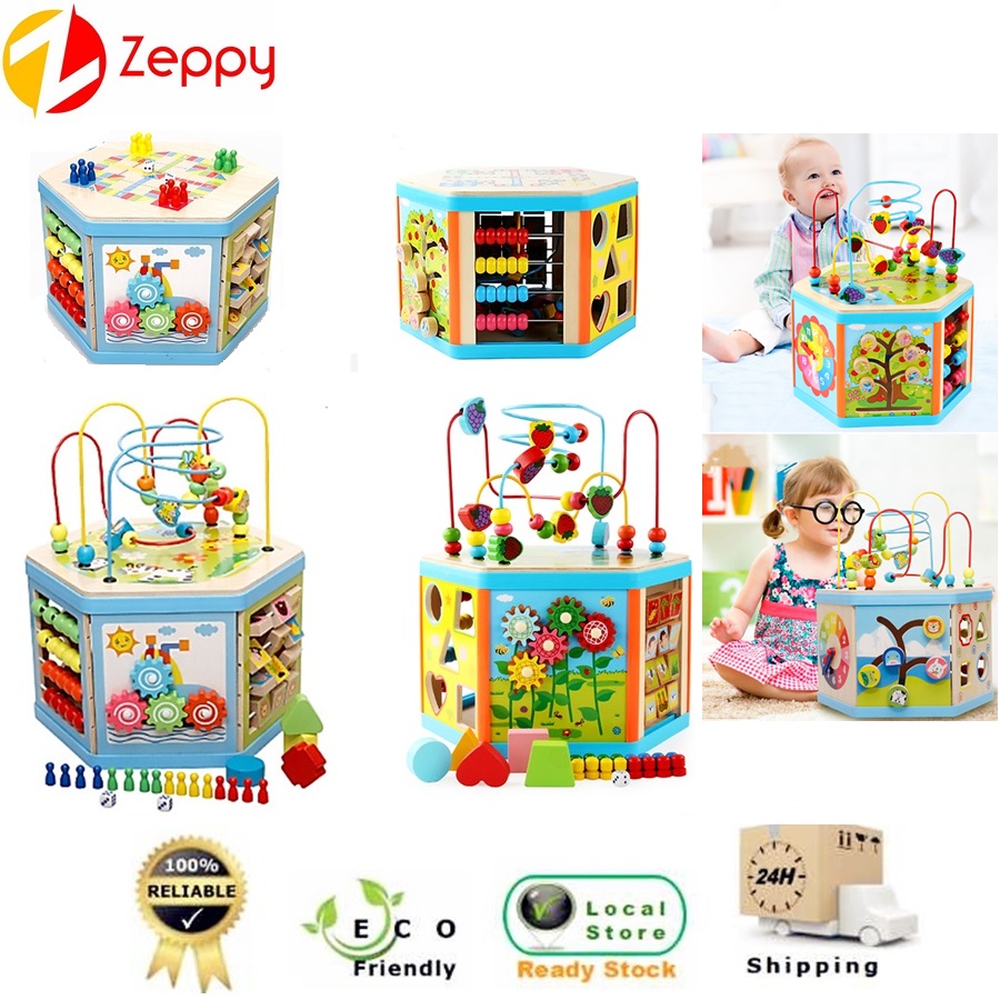 8 sided learning cube wooden wisdom cube big size learning toys baby ...