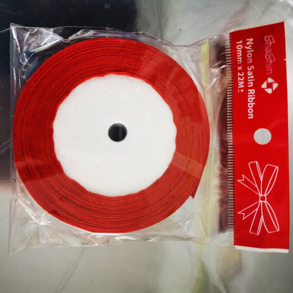 Nylon Satin Ribbon ( 10mm x 22M) | Shopee Malaysia