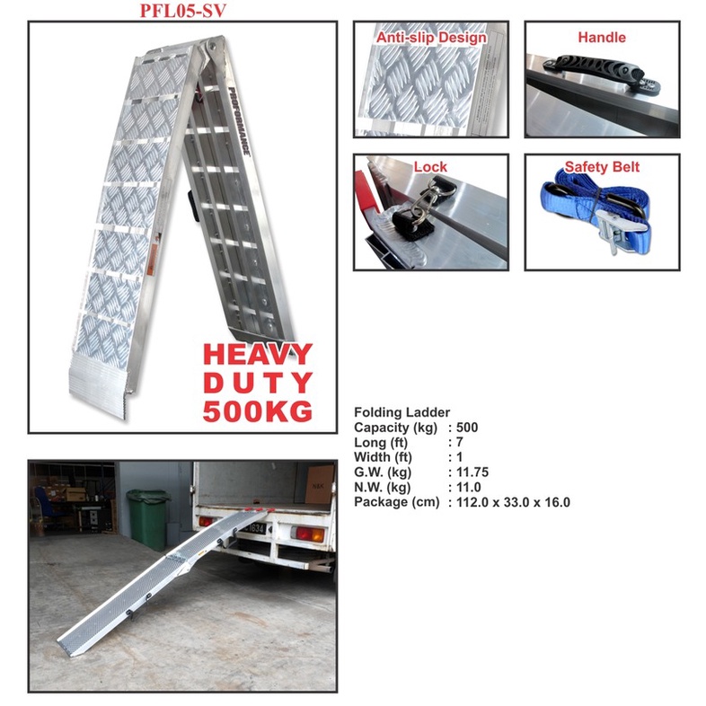 Heavy Duty 500KG Folding Ladder Ramp Bike Motor Motorcycle ATV Tangga ...