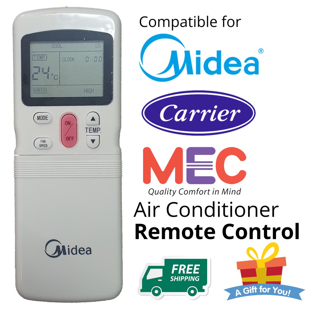 Carrier aircond Air conditioner remote MEC Compatible Midea remote ...