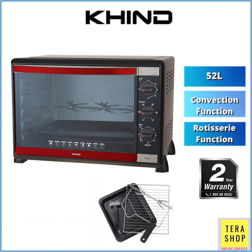 Khind OT52R 52L Electric Oven Toaster with Convection and Rotisserie ...