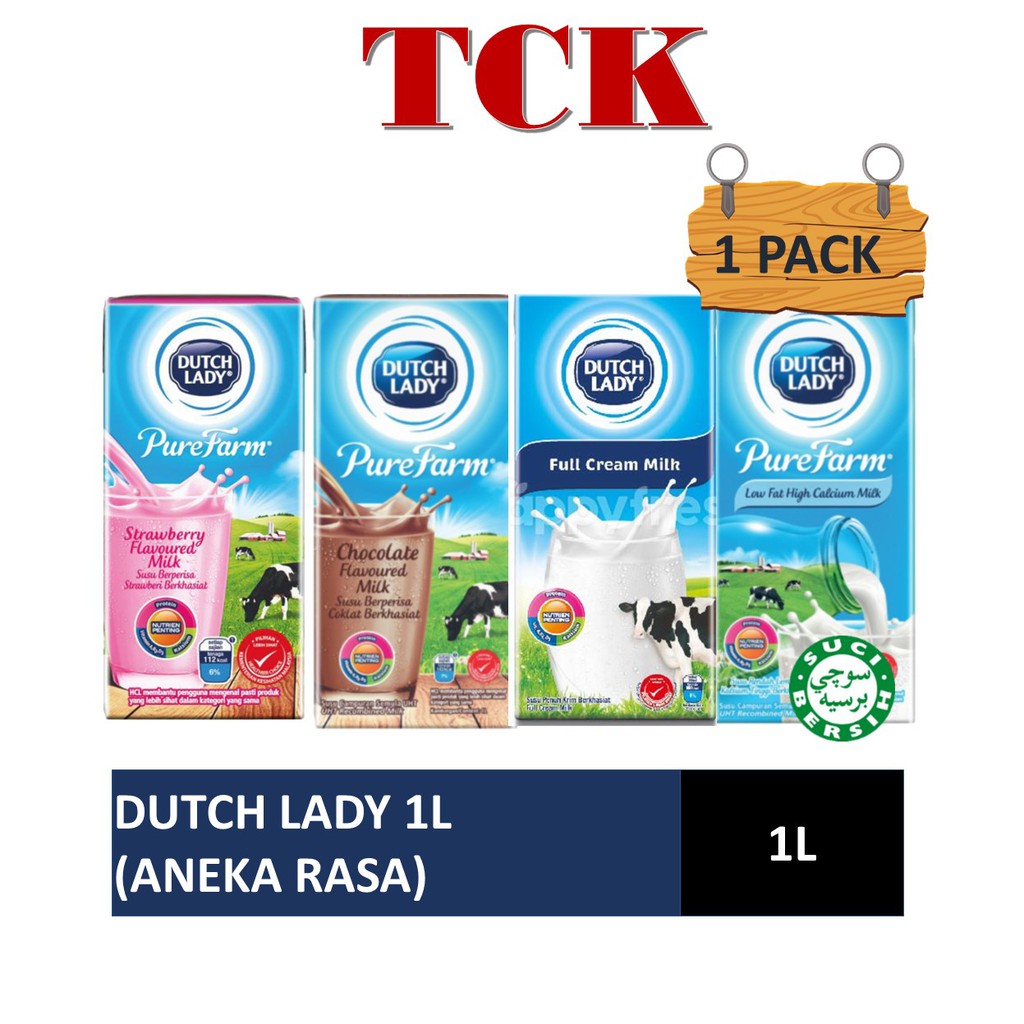 Dutch Lady Assorted Flavor Drink 1L ( Chocolate/Full Cream/Low Fat ...