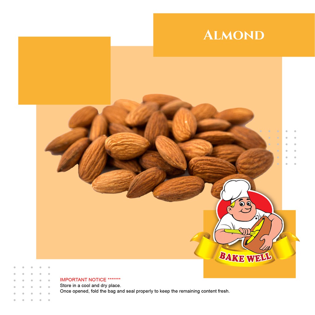 [Raw] Whole Almond /Badam (1kg/500gm/250gm/100gm) | Shopee Malaysia