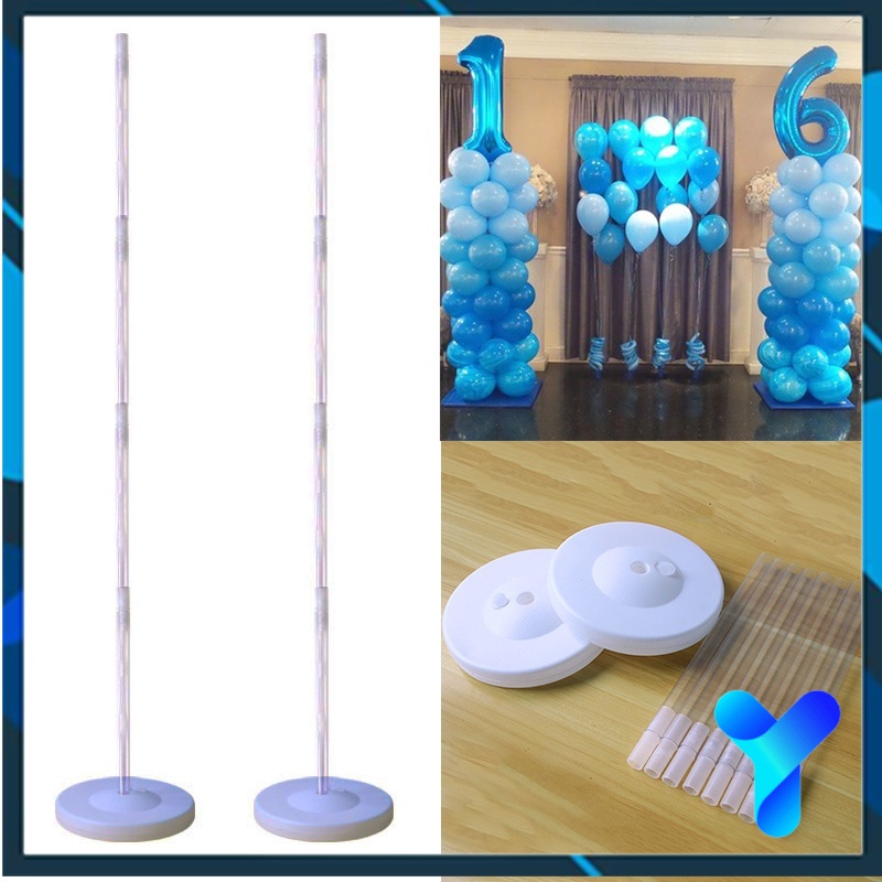 YB 123cm Clear Balloon Column Stand Sets Durable Column Arch Base ...