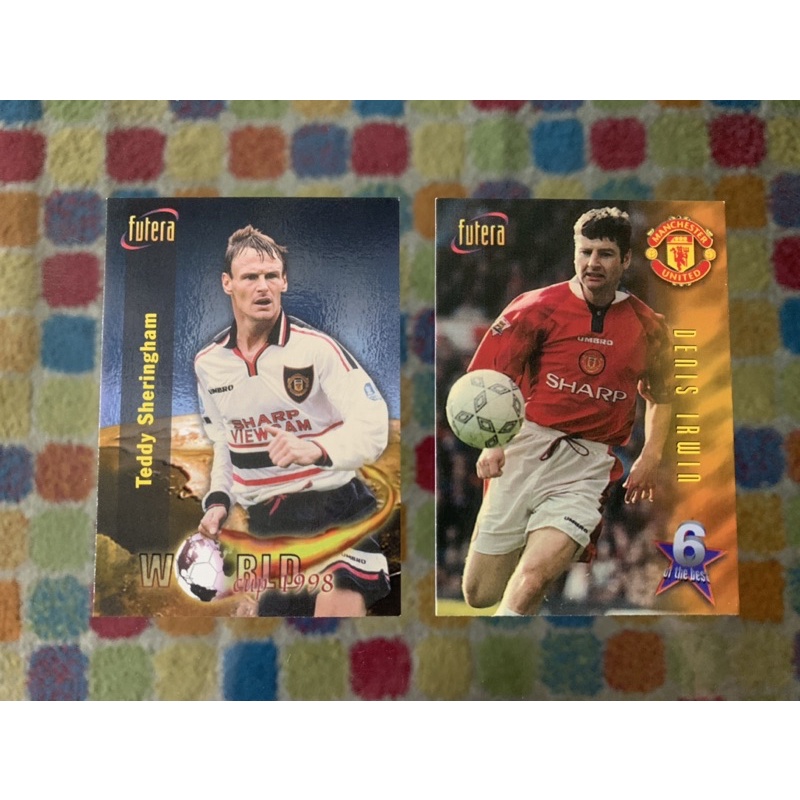 1998 Futera Manchester United Teddy Sheringham and Denis Irwin ...