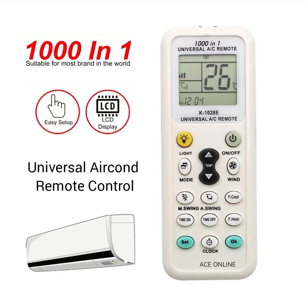 Universal Aircond Remote Control 1000 In 1 (K-1028V) - Support All ...