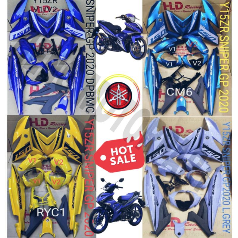Y15ZR V1/V2 SNIPER GP 2020 HLD COVER SET Y15ZR YELLOW/BLUE/SEMI BLUE ...