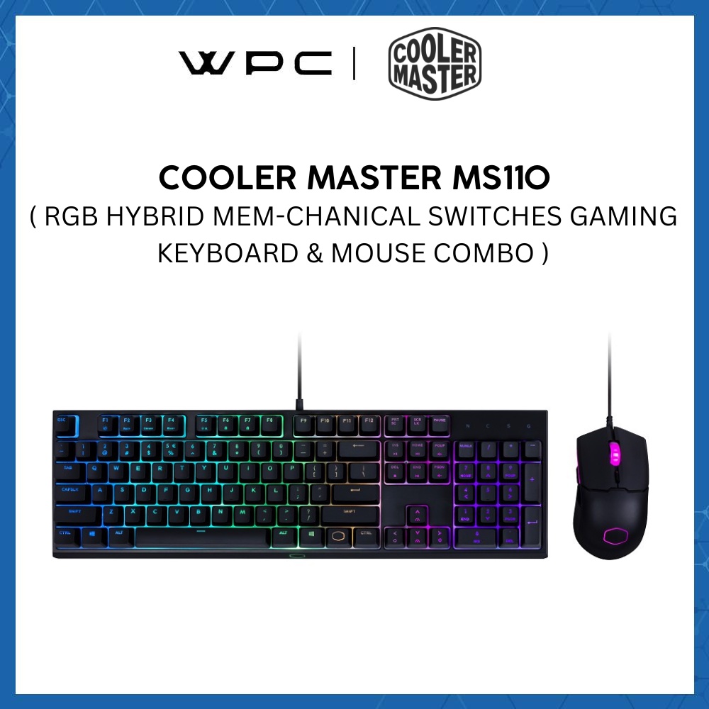 COOLER MASTER MS110 RGB HYBRID MEM-CHANICAL SWITCHES GAMING KEYBOARD ...