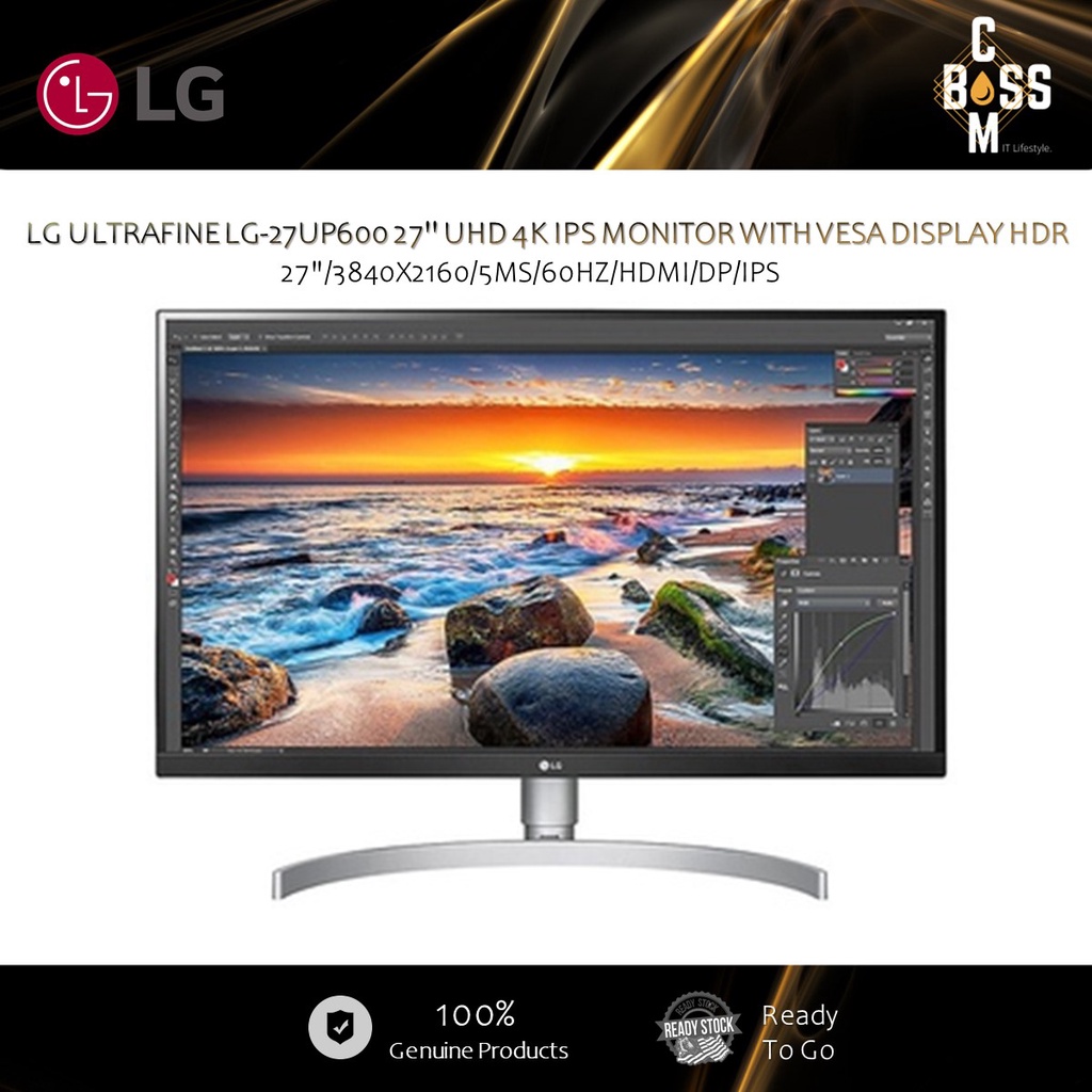 *ORIGINAL* LG ULTRAFINE LG-27UP600 27'' UHD 4K IPS MONITOR WITH VESA DISPLAY HDR ( 27"/3840X2160 ...