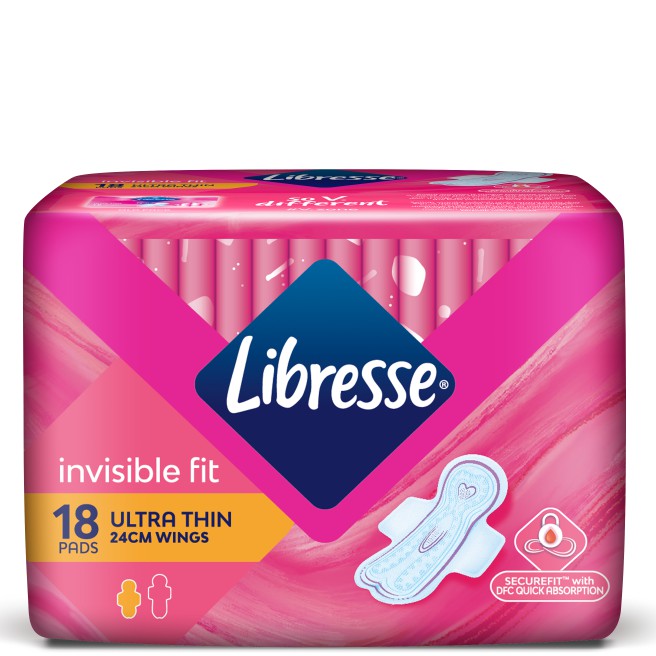 Libresse Ultra Thin Invisible Fit 24cm Wings 18's | Shopee Malaysia