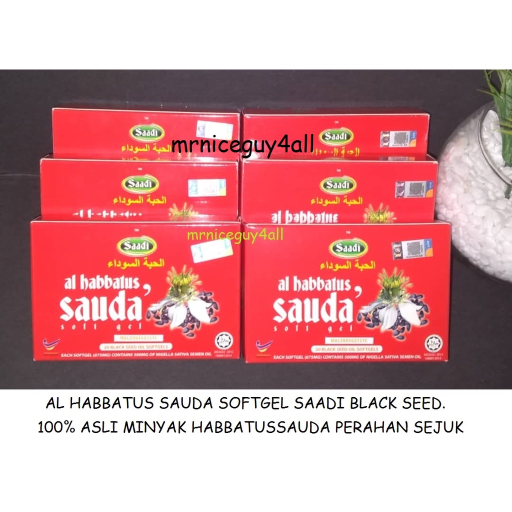 HABBATUS SAUDA SAADI BLACK SEED SOFTGEL ( 6 KOTAK = 120 KAPSUL ...