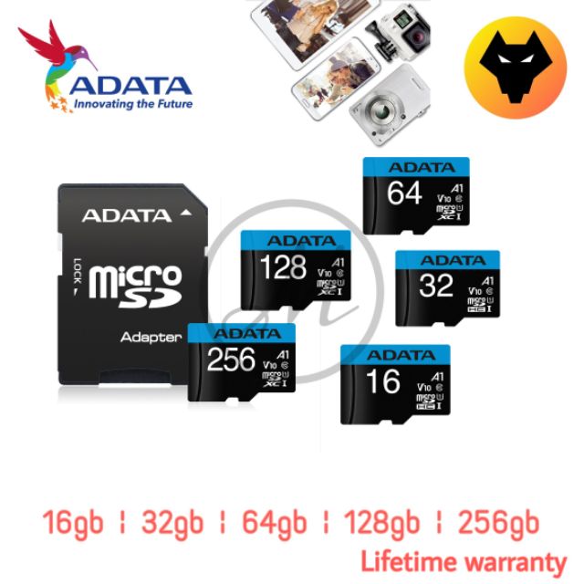 ADATA MICRO SD UHS-I A1 CL10 (16GB/32GB/64GB/128GB/256GB) FREE ADAPTER ...