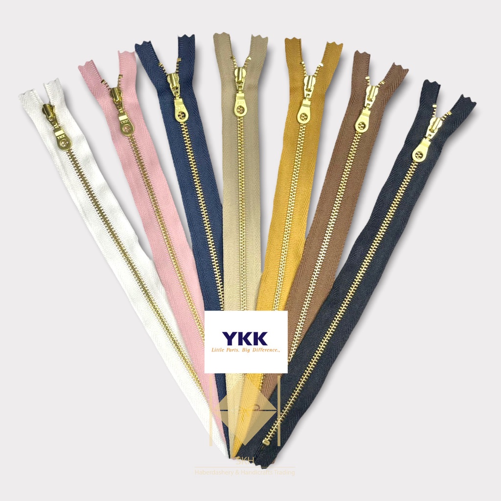 YKK Closed-End 3# Auto Lock Gold Teeth Zipper 10" - Bowl Head / YKK Zip ...