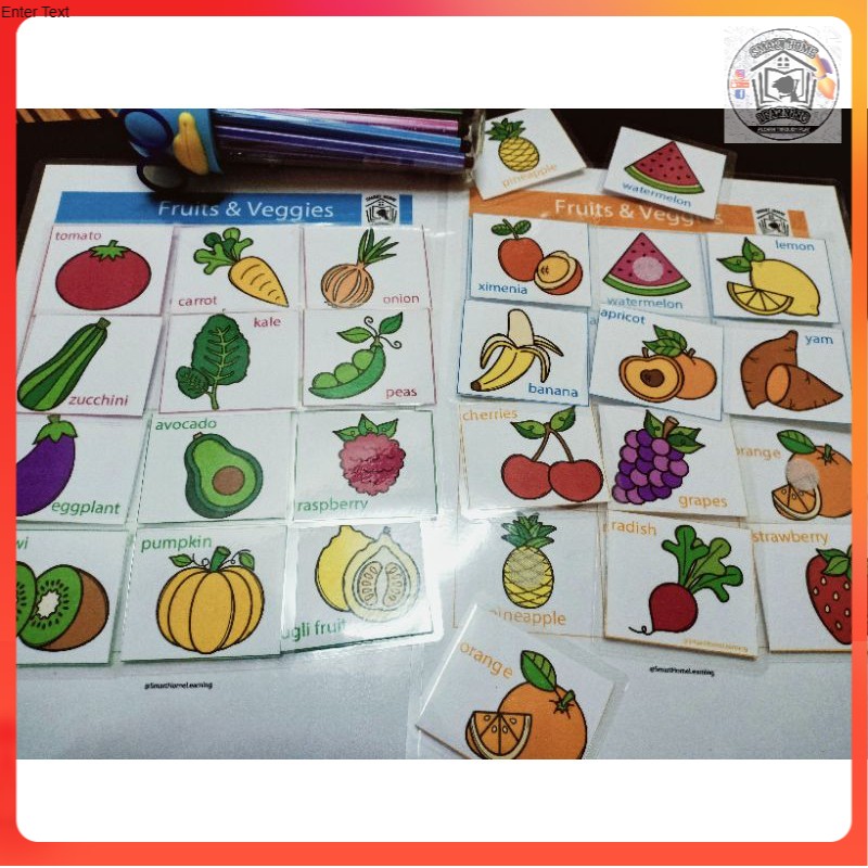 Fruits Recognition-Fruits & Vegetables Matching Montessori Early ...
