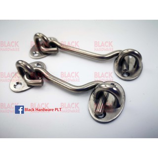 Black Hardware Stainless Steel Window Door Gate Cabin Hook Lock Holder ...