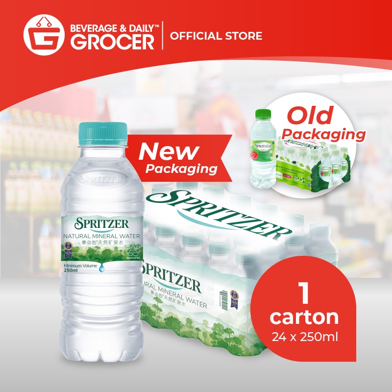 Spritzer Natural Mineral Water 24 x 250ML (24 Bottles) 1 Carton | Shopee Malaysia