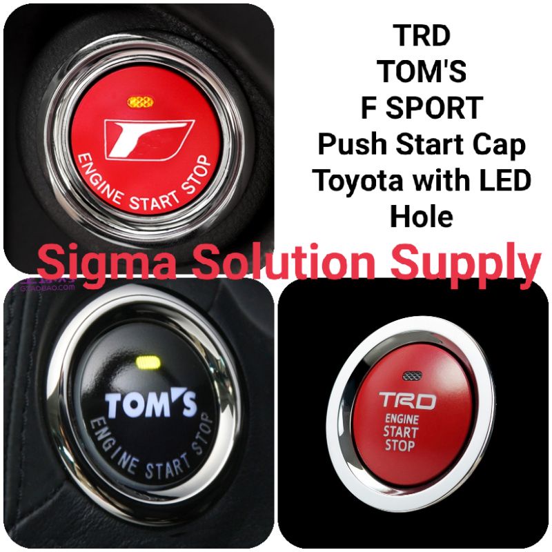 Push Start Button Cover Car LED Hole All Toyota Vehicle TRD F Tom's ...