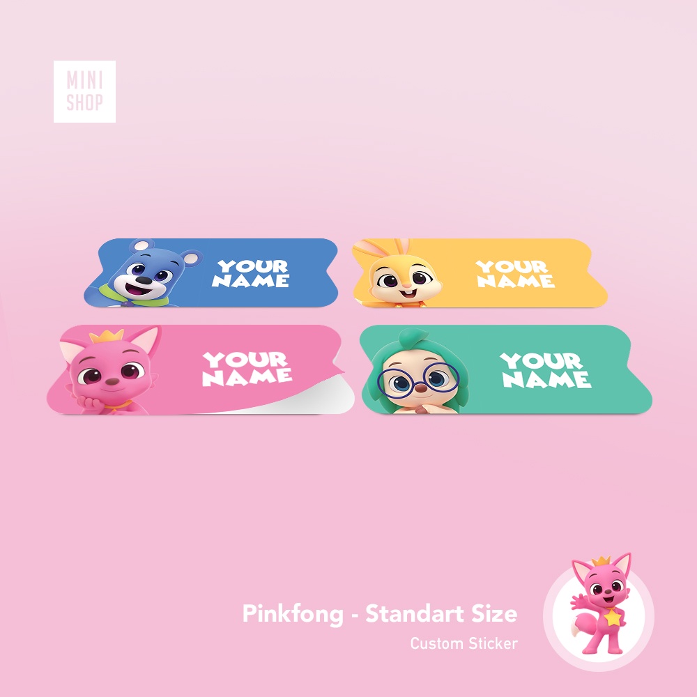 Pinkfong- Custom Name Stickers Label Package | Shopee Malaysia