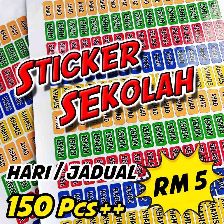 Sticker Sekolahsticker Haristicker Jadual 150pcs Shopee Malaysia 