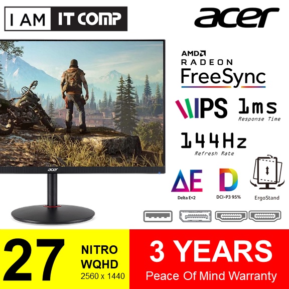 ACER NITRO 27 Inch XV272U P 2K WQHD 144Hz IPS Gaming Monitor ( XV272 ...