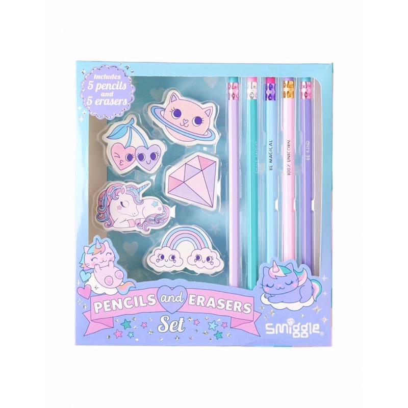 Smiggle Pencil And Erasers Set Gift Box /Girl/Present/Christmas ...