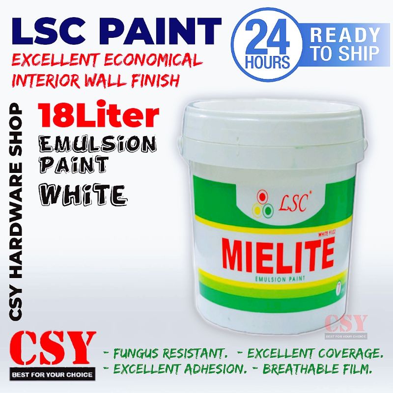 18L LSC Mielite Emulsion Paint Exterior and Interior White / Cat Kapur ...