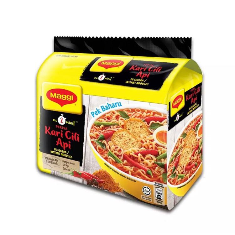 MAGGI PERISA KARI CILI API PEK BAHARU INSTANT NOODLE 5 x 79g | Shopee ...