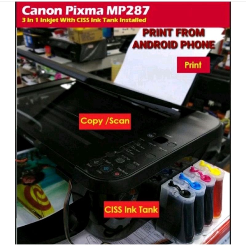 CANON MP287 PRINTER WITH INK TANK (refurbished unit) | Shopee Malaysia