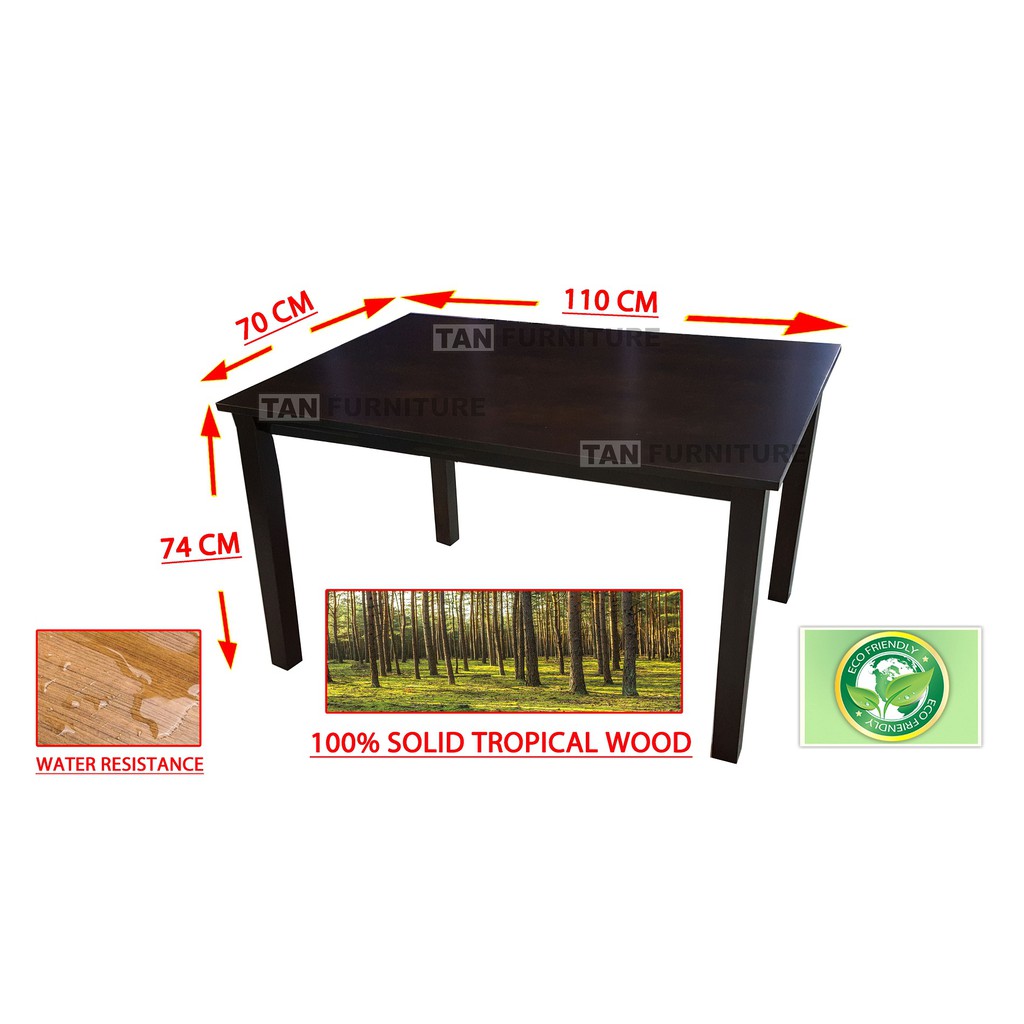 TFIF FULLY SOLID WOOD DINING TABLE 2.5X4 | Shopee Malaysia