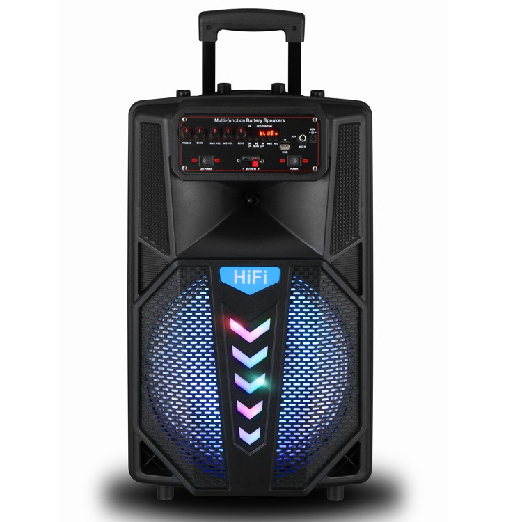 12 inch Movable drawbar battery portable speaker outdoor speaker with ...