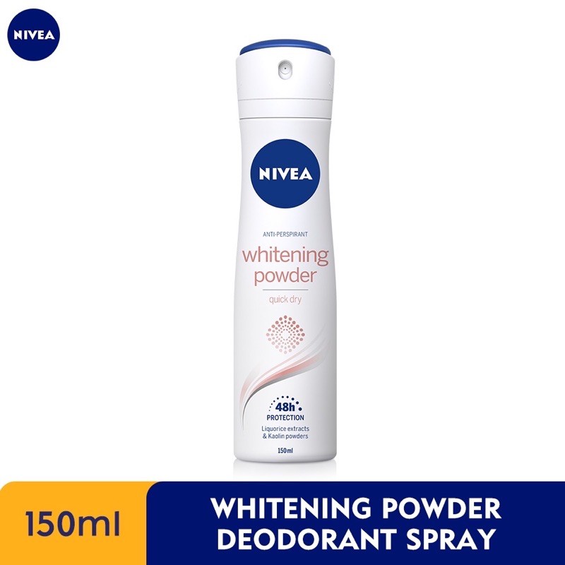 NIVEA Female Deodorant Spray - Whitening Powder Touch (150ml) | Shopee ...