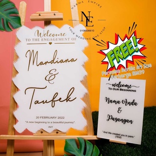 Wedding Welcome Board | Signboard Kahwin | Board Perkahwinan | Acrylic ...