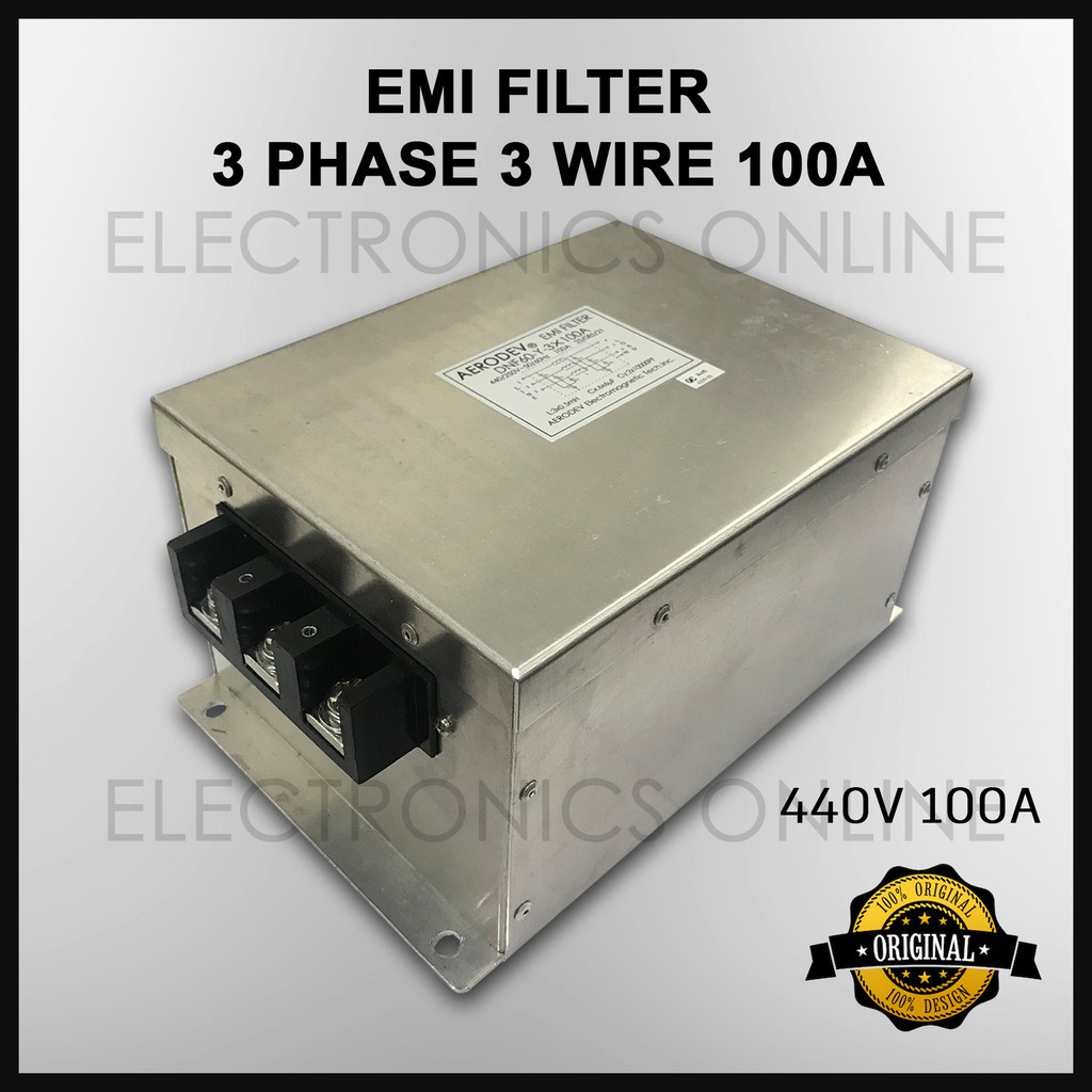 Aerodev EMI Filter 3 Phase 3 Wire 100A Engine Noise Filter Automation ...