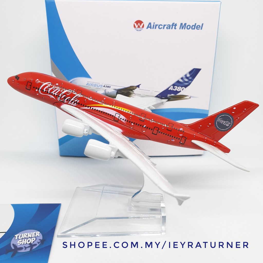 Red Air COCA COLA A380 Aircraft Model 16cm Die-cast Metal Airplane ...