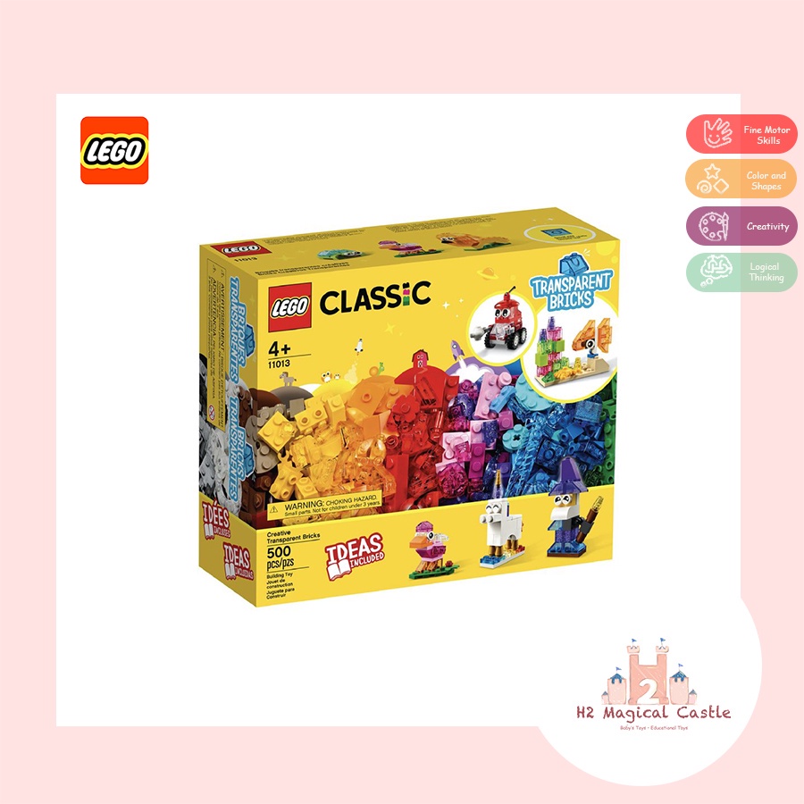 [H2] LEGO Classic Creative Transparent Bricks 500pcs (11013) | Shopee ...