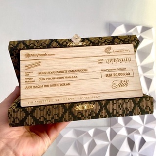 Replica Cek Hantaran Kotak Baldu Perkahwinan Acrylic Engrave | mock up ...