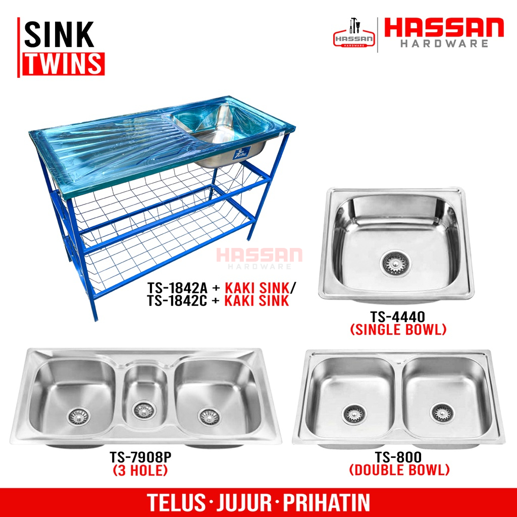 [Ready Stock PVC ] Sinki Dapur Stainless Steel Sink With Sink Stand ...