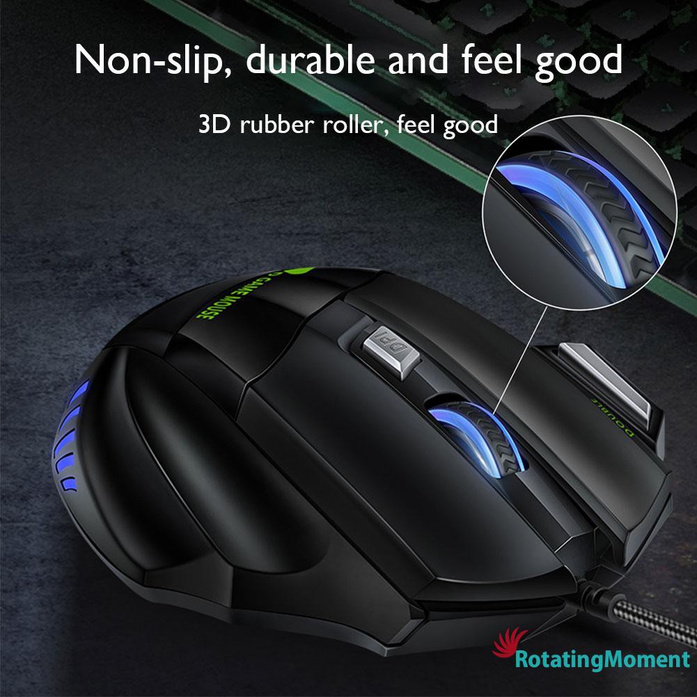 Ro wired gamer mouse usb 7 buttons 3200dpi led optical mice for laptop ...