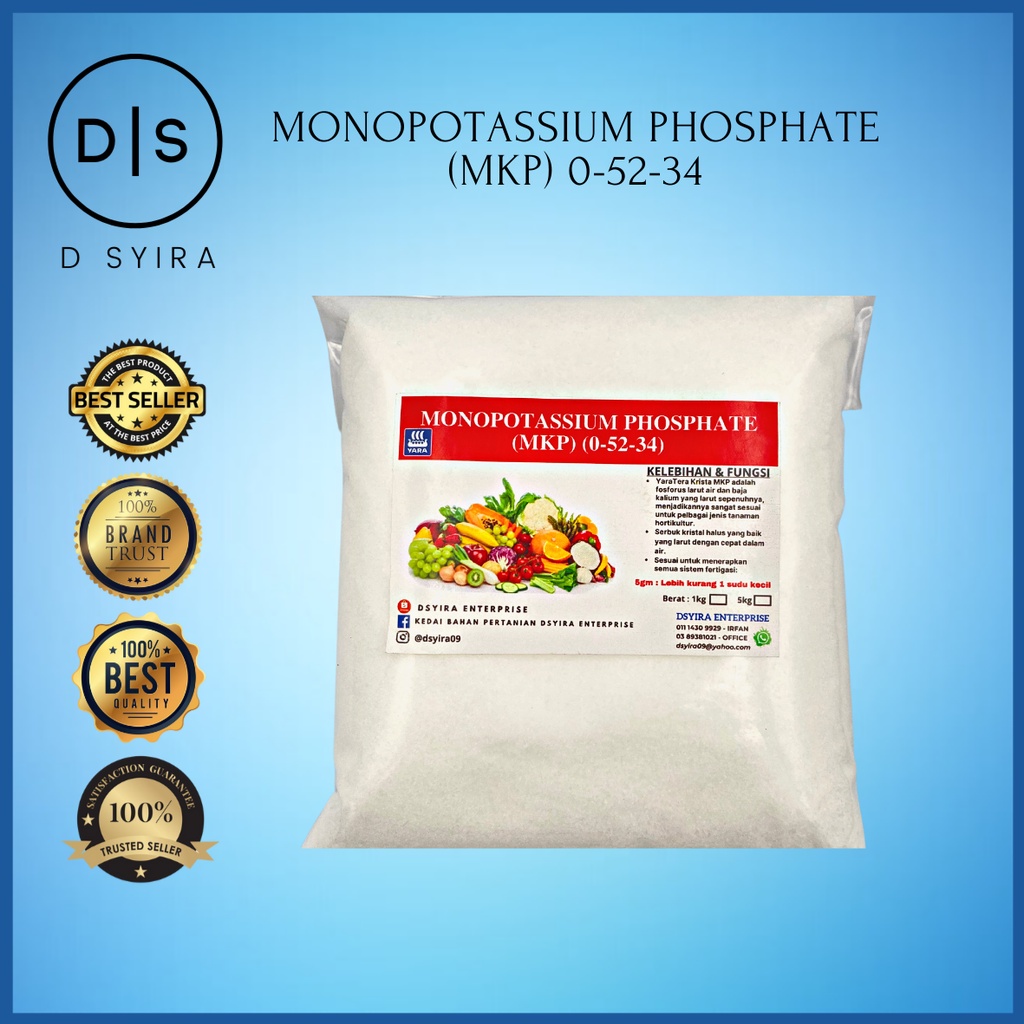 1kg Yara Tera Monopotassium Phosphate(MKP~0-52-34) Baja Kalium Larut ...