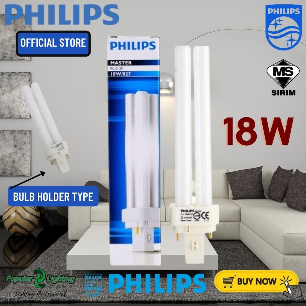 Philips Master PLC 2 Pin 18W Energy Saving Bulb 865 / 840 / 827 | G24 Lamp Base PLC ENERGY ...