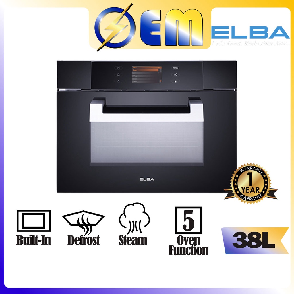 38L ELBA Built-In Steam Oven Ketuhar | Steam & Grill | ESGO-H3850TFT(BK ...