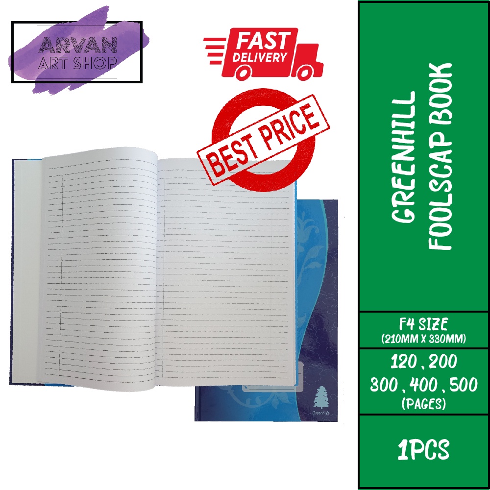 Greenhill Hard Cover F4 Foolscap Book - Note Book - Buku Log Tebal ...