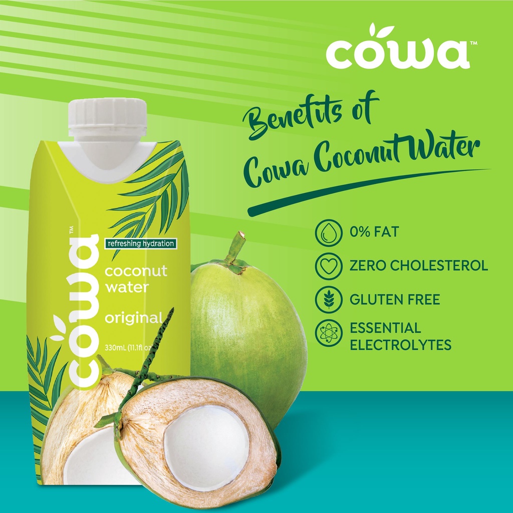 (HALAL) COWA Coconut Water | Air Kelapa 330ml | Shopee Malaysia