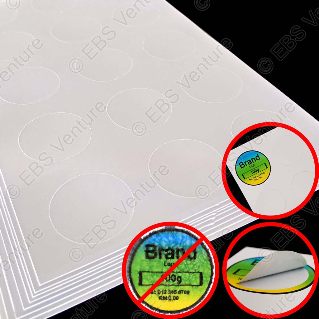 Inkjet Glossy Blank Sticker/Label Paper , Round/Square Water Anti Smear ...