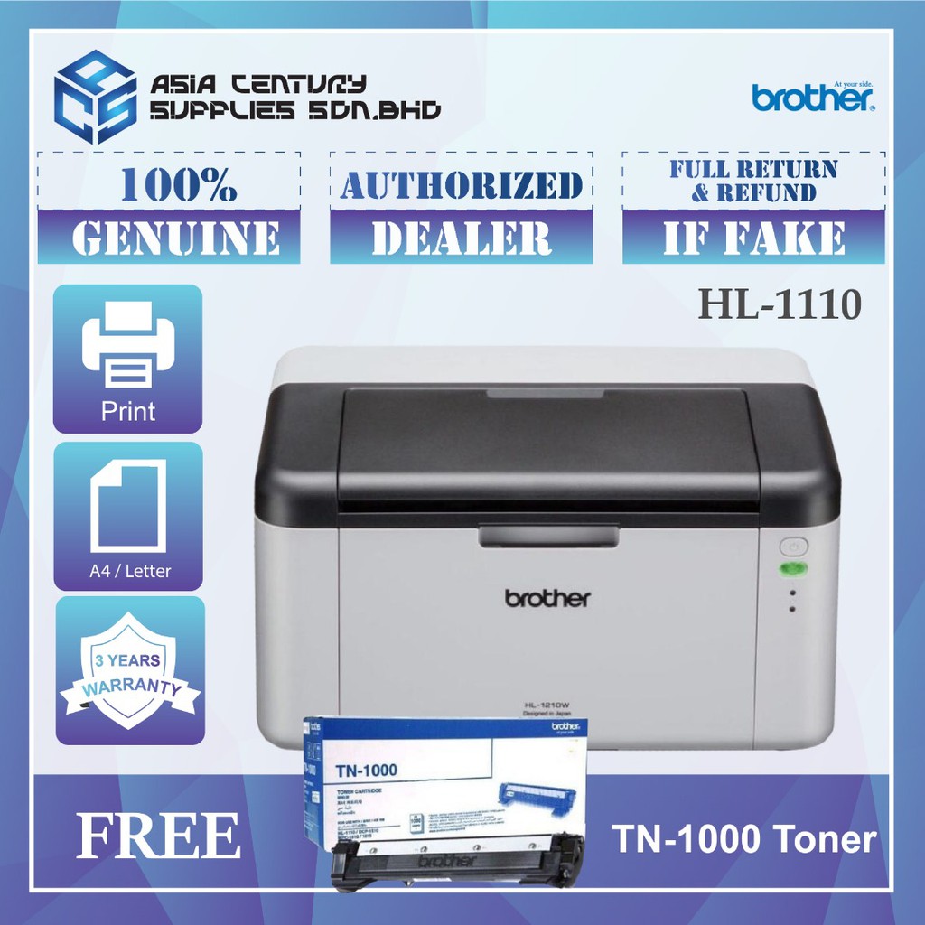 Brother HL-1110 Monochrome Laser Printer - Print | Shopee Malaysia