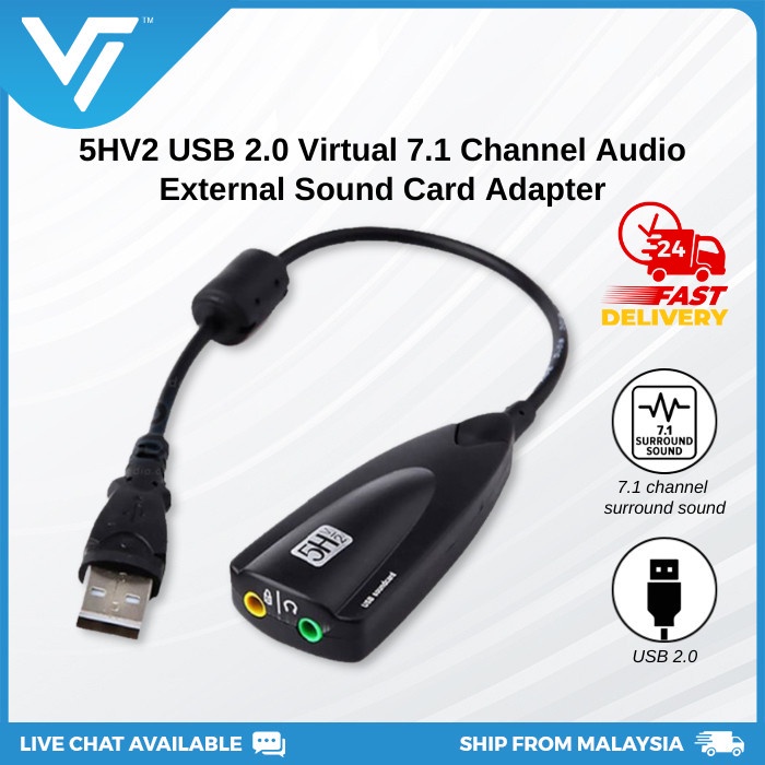 5HV2 USB 2.0 Virtual 7.1 Channel Audio External Sound Card Adapter ... 5HV2 USB 2.0 Virtual 7.1 Channel Audio External Sound Card Adapter ...