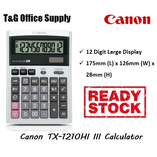 [Original] Canon TX-1210 HI III Calculator (12 Digits) | Shopee Malaysia