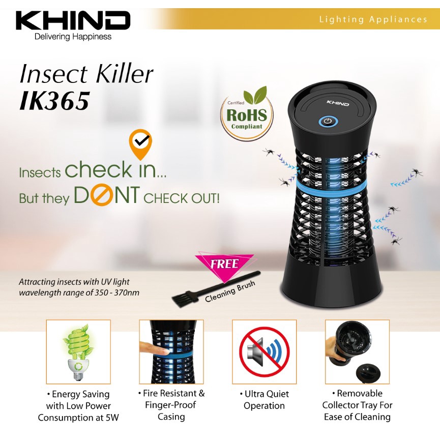 Khind Insect Killer Black 5W ( IK365 ) | Shopee Malaysia