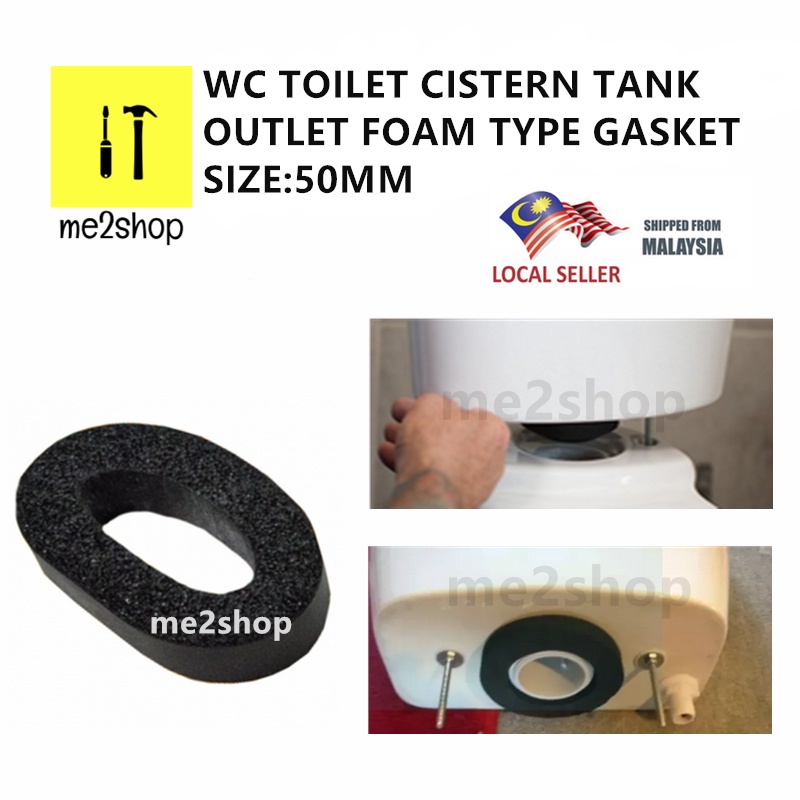 WC TOILET CISTERN TANK OUTLET FOAM TYPE GASKET (SIZE:50MM) | Shopee ...