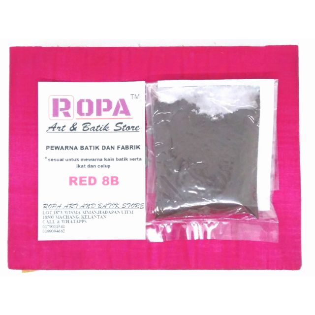 Serbuk Pewarna Batik Fabrik Dan Ikat Celup Warna Red 8b | Shopee Malaysia